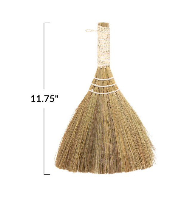 Creative Co-Op Whisk Broom with Yarn Wrapped Handle - Natural with ...