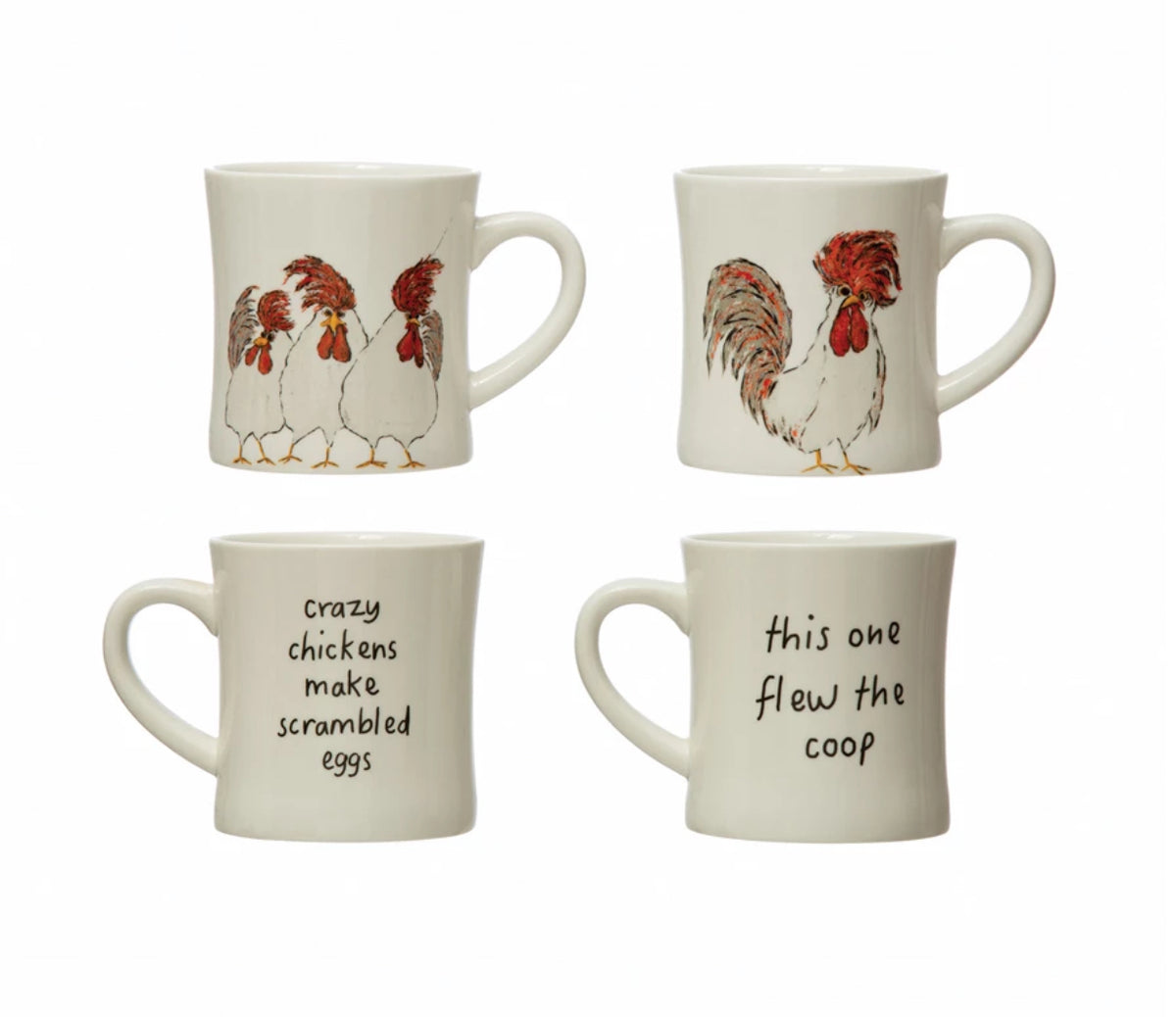 Creative Co-Op Chicken Mug - Crazy Chickens – Bailey Road