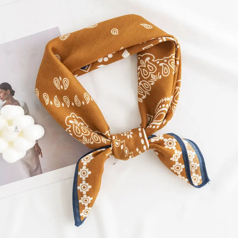 Funkyrel Atzbranding Paisley Print Triangle Scarf - Yellow – Bailey Road