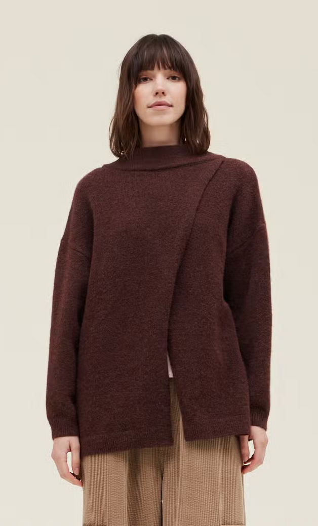 Grade & Gather Front to Back Overlap Sweater - Mahogany – Bailey Road