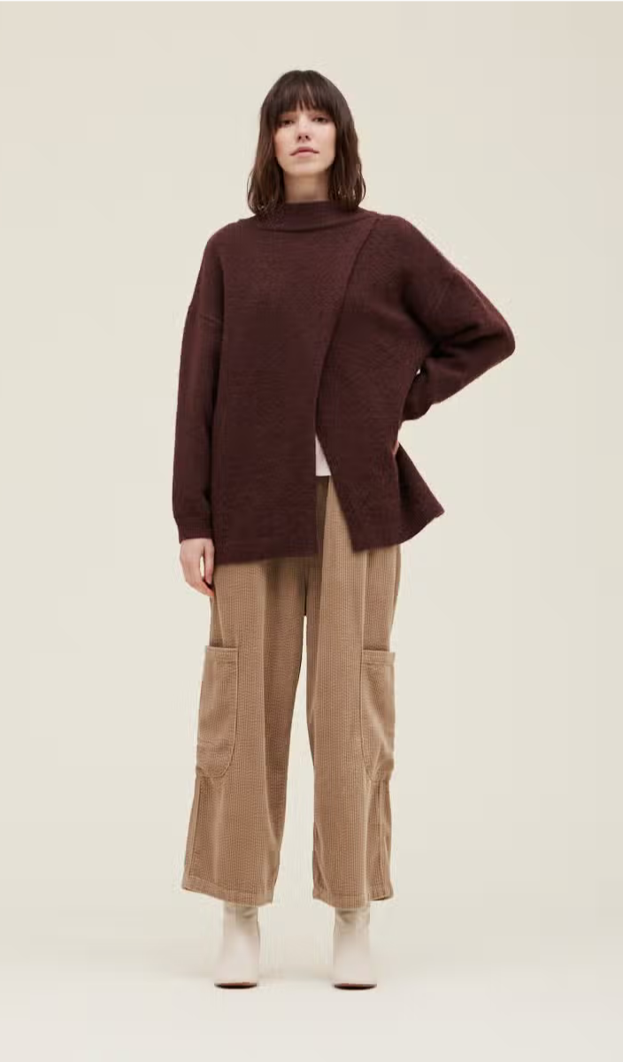 Grade & Gather Front to Back Overlap Sweater - Mahogany – Bailey Road